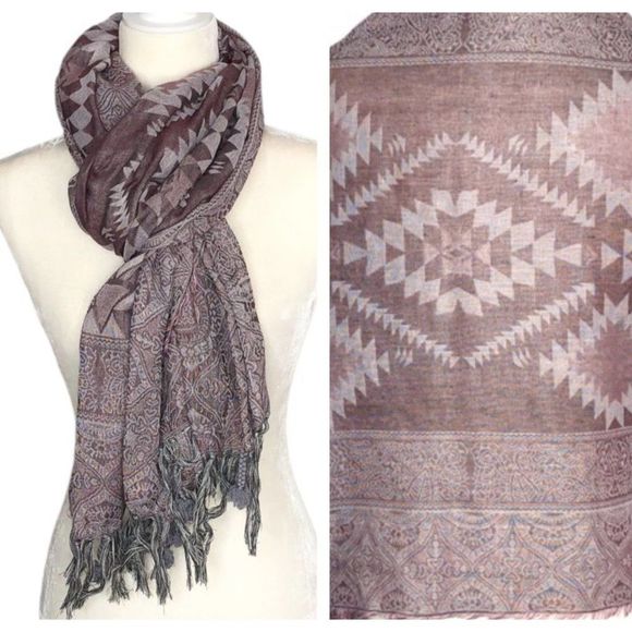 Collection Eighteen | Accessories | Aztec Rectangle Scarf Wrap Lavender ...